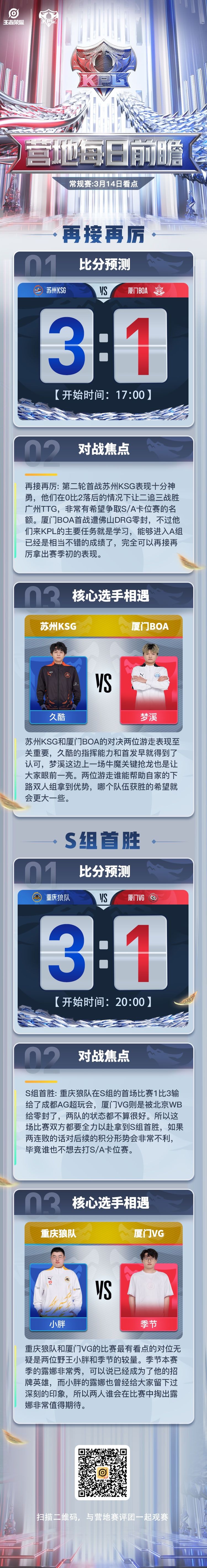 KPL3.14看点：KSG冲S/A卡位赛名额，狼队争S组首胜-王者荣耀官方网站-腾讯游戏