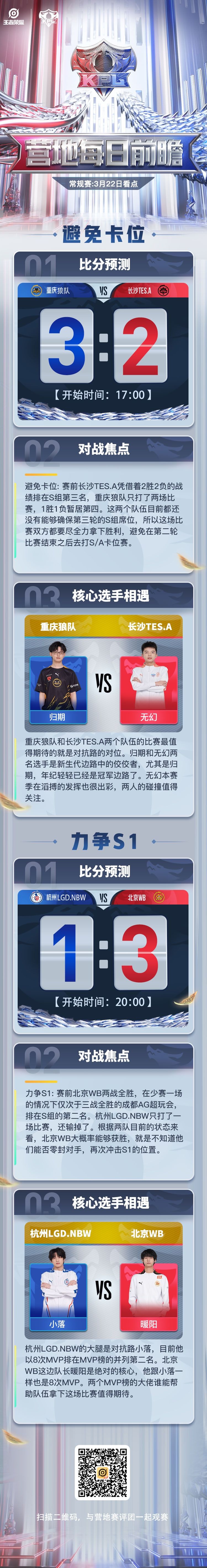 KPL3月22日看点：狼队和滔搏抢分，WB冲击S1-王者荣耀官方网站-腾讯游戏